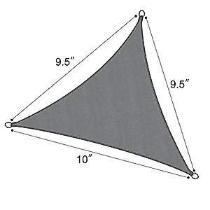 Sutekus Sun Shade Sail Canopy Waterproof Triangle Canopy UV Block Awning for Patio Outdoor Backyard Garden 9.8' x 9.8' x 9.8' (Grey)