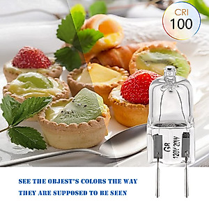 G8 Light Bulbs 20Watt 120Volt Halogen Light Bulb G8 Base Bi-Pin Shorter 1-3/8" (1.38") Length 20W T4 JCD Warm White Under Cabinet Puck Lighting Replacements,10Pack