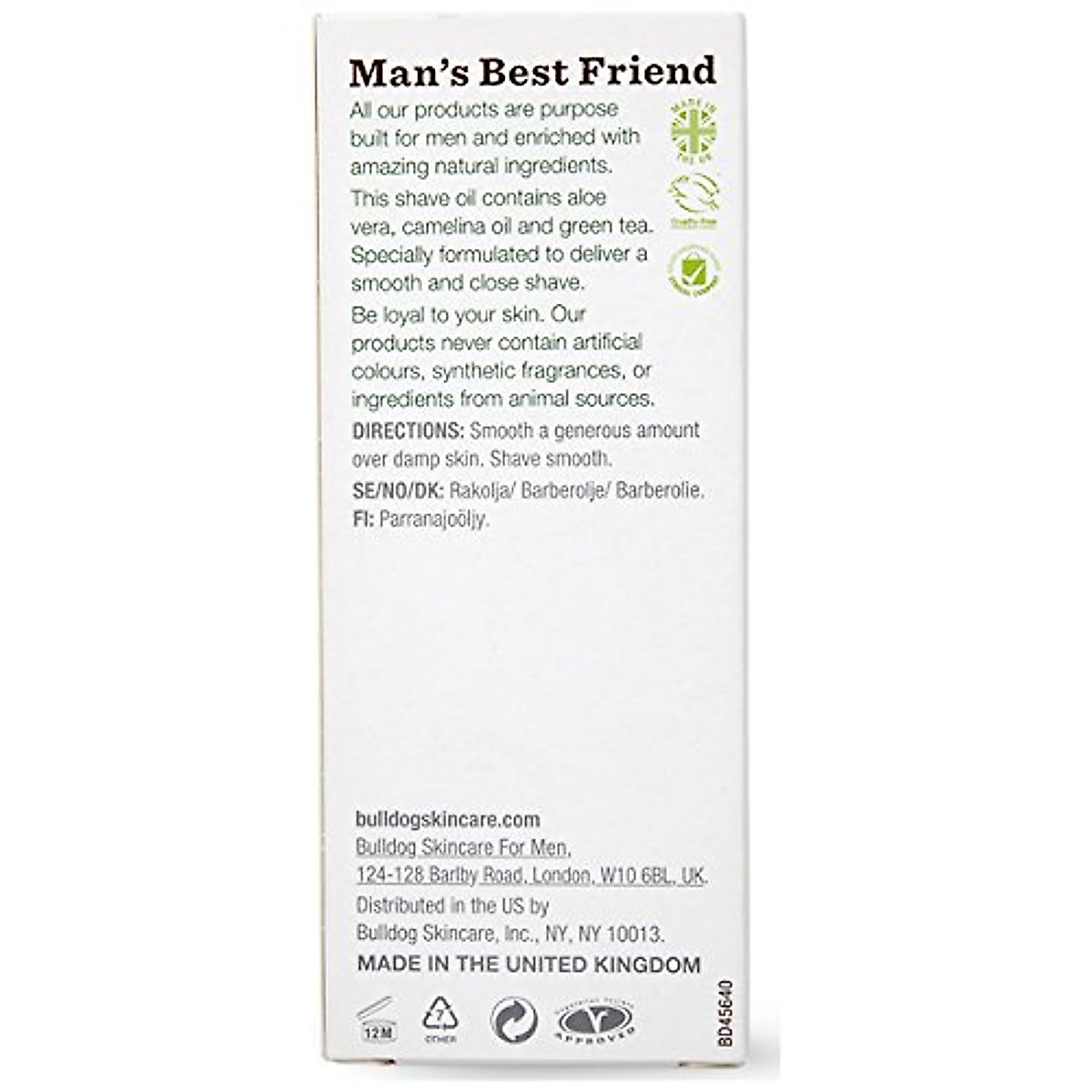 Bulldog Mens Skincare and Grooming Original Shaving Oil, Beard Care, 1 Fl Oz