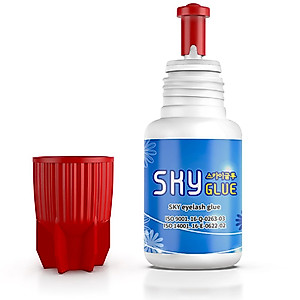 2 Bottles Sky Glue for Eyelash Extensions S+ | Super Strong Black Lash Extension Adhesive for Professional Long Lasting Semi Permanent Individual Lash Extensions | Fast Drying / 7+ Week Retention 5ml