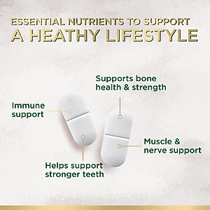 Calcium 1200 mg with Vitamin D3, Calcium Supplement Vitamins, Supports Bone Strength, Teeth & Immune System, Calcium Supplements for Women & Men, Nature's Absorbable Calcium Carbonate - 180 Tablets