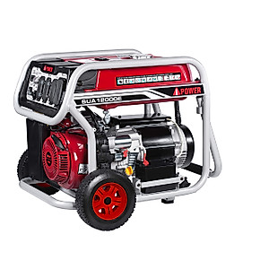 A-iPower SUA12000EC 12000-Watt Gas Powered Generator W/Electric Start (CARB/EPA), 12000 Watt, Wheel Kit Included
