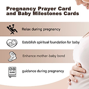 Sincerez Pregnancy Prayer Cards,First Time Mom to Be Gift,Pregnancy Must Haves,Pregnancy Journals Gifts for First Time Moms,Pregnancy&Baby Announcement,Expecting Parents to Be, Milestone Cards