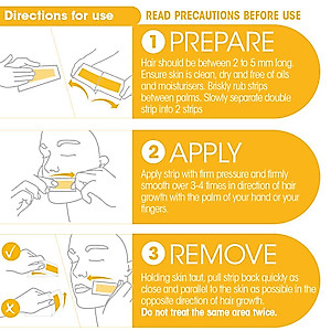 Nad's Facial Wax Strips - Natural All Skin Types - Waxing Kit With 30 Face Wax Strips & Post Wax Oil, 1 Count