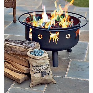 Plow & Hearth Fireplace Color Changing Pine Cones Wood Burning Accessories