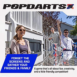 Popdarts USA Themed PRO Pack Game Set (Red White Blue Wigglenobber Target Marker) - Indoor, Outdoor Suction Cup Throwing Game - Competition with a POP