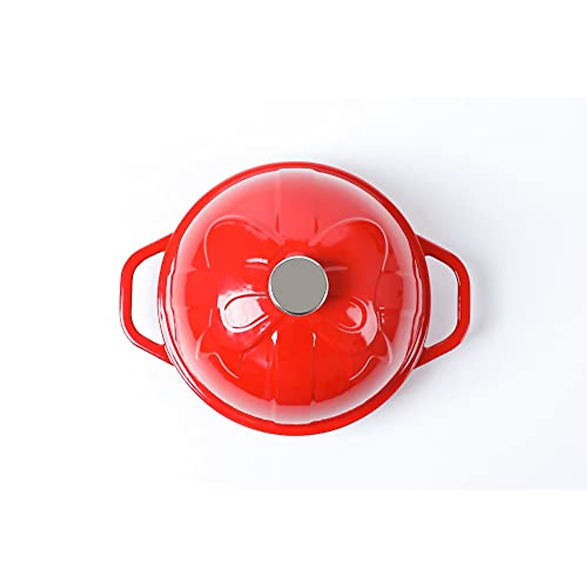 HAWOK Cast Iron Bread Cloche, Dia. 7.8inch/20cm, with Proofing Basket and Dough Scoring Knife, Sourdough Baking Pan Enameled Red