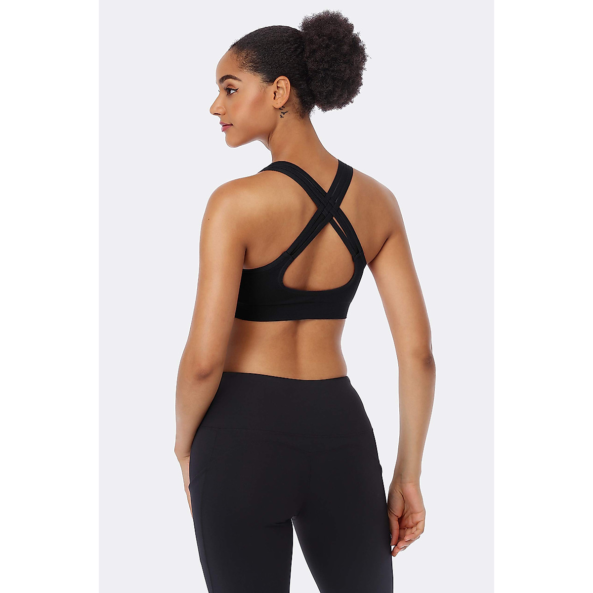 ANGOOL Strappy Sports Bras for Women - Medium Support Wirefree Yoga Bra Activewear 3 Pack
