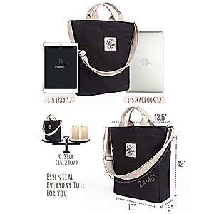 Lily queen Women Crossbody Canvas Tote Casual Shoulder Purse Bag Durable (Black)