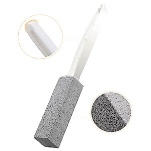 2 Pack Toilet Cleaner Hard Water Build up Remover with Ergonomic Handle, Toilet Bowl Stain Ring Remover, Pumice Cleaning Stone with Handle for Kitchen/Bathroom/Pool/Household Cleaning