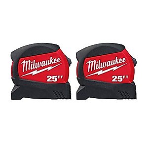 Milwaukee 25 ft. x 1.2 in. Compact Wide Blade Tape Measure (2-Pack)