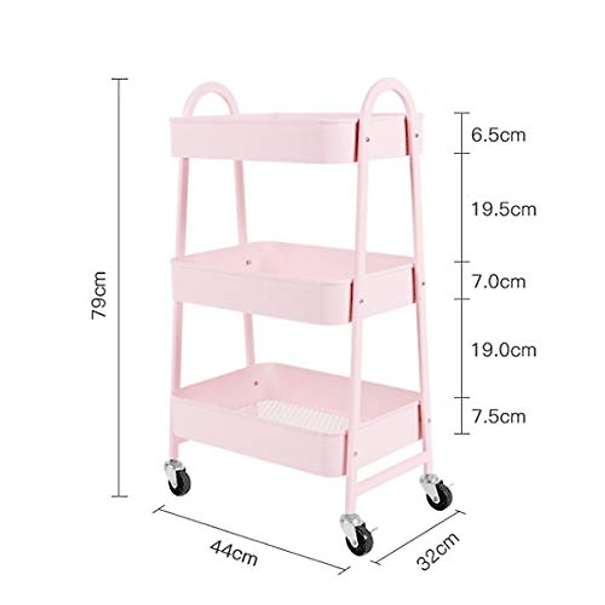 CZDYUF Kitchen Storage Rack Fridge Side Shelf Removable Utility Cart on Wheels Bathroom Organizer Shelf Gap Holder Bathroom Shelves