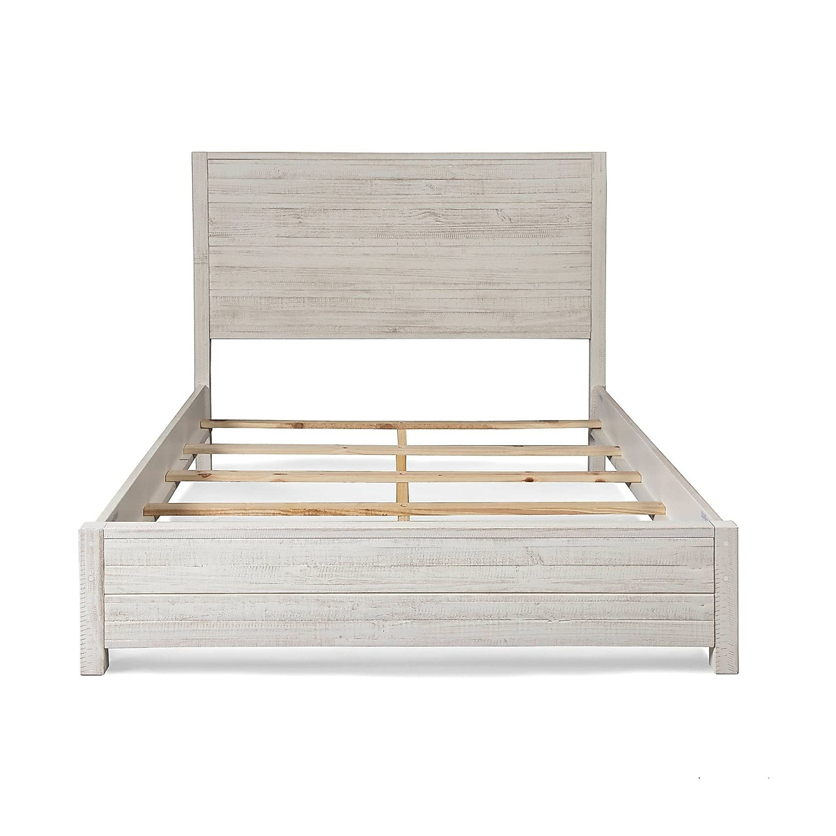 Grain Wood Furniture Montauk Solid Wood Bed, Queen Size, Rustic Off-White