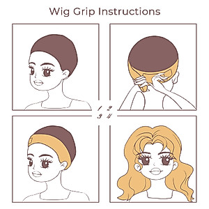 Appearanz Wig Grip Band for Lace Front, No-slip Velvet Wig Grip Headbands for Women (Beige)