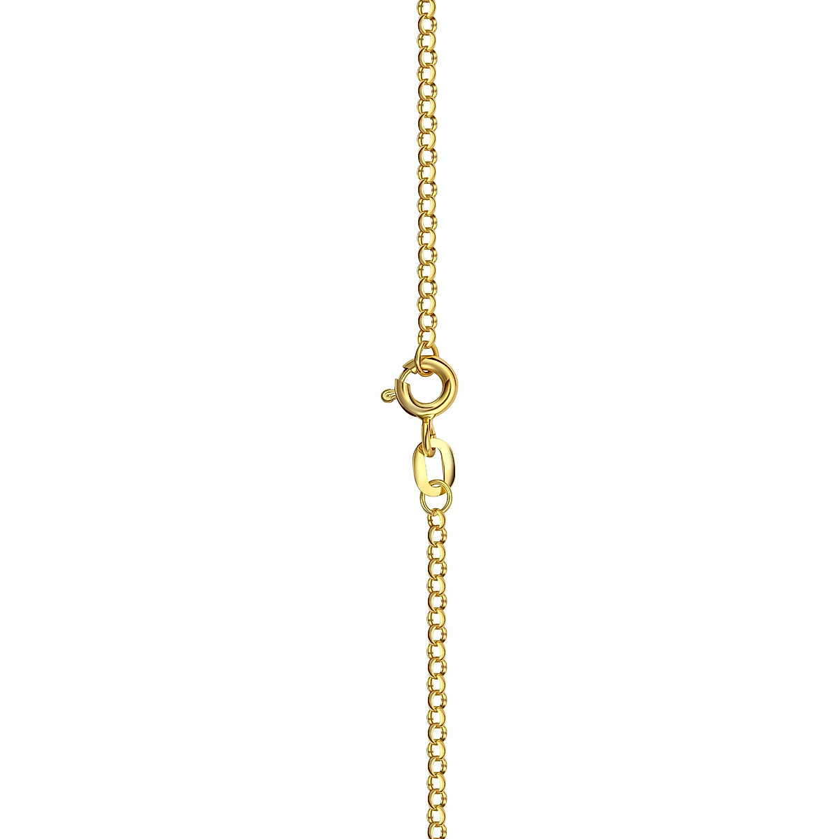PORI JEWELERS 10K Yellow Gold 2.0MM Round Rolo Link Chain Necklace - Made in Italy (Yellow, 22)
