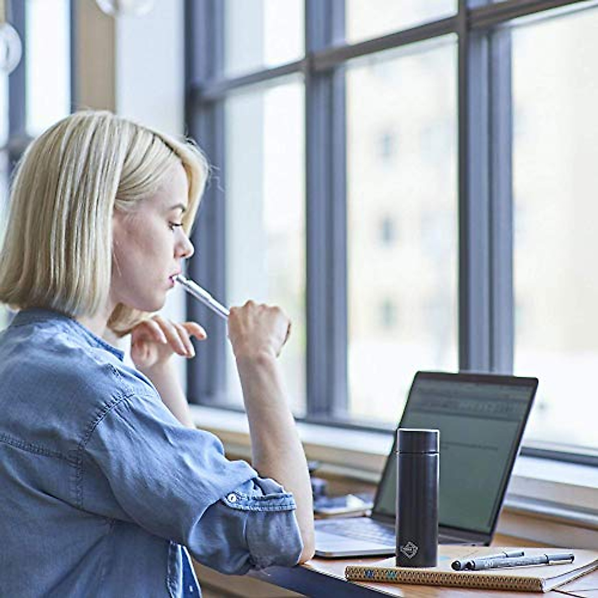 IPPINKA Poketle Personal Insulated Bottle, Small 120ml, Stainless Steel, Lightweight, Navy