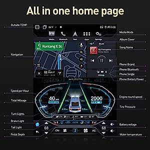 YULU E10 Car Radio Replacement for Ford Mustang 2015 to 2021 10.4 inch 4G+64G in-Dash Head Unit 5G WiFi Wireless Carplay Voice Compatible with Sirius XM DSP GPS Navigation