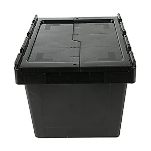 Mind Reader CRATE-BLK 16 Quart, 4 Gallon, Storage Bin, Stackable Heavy Duty Storage Crate, Black