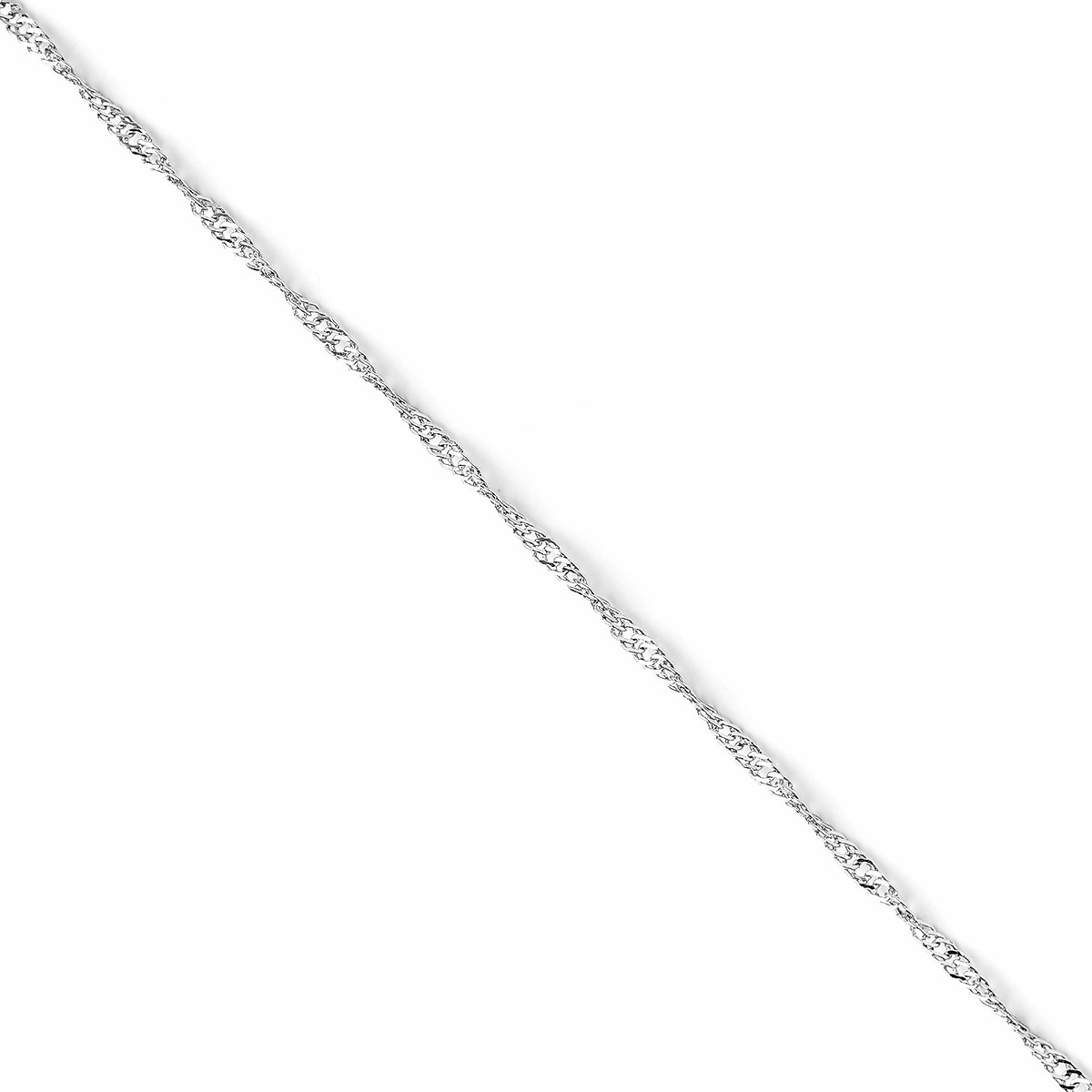 AmyRT Jewelry 2mm Titanium Steel Silver Singapore Chain Necklaces for Women 20 in