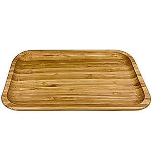 Bamboo Serving Tray,Natural Bamboo Wood Decorative Rustic Trays, Great for Dinner Trays, Tea Tray, bar Tray, Breakfast Tray, or Any Food Tray