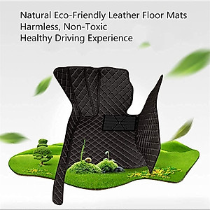 KUANGLEI Custom Car Floor Mats Fit for 99% Sedan SUV Sports Car Protection Full Coverage Pads Anti-Slip Leather Floor Lining Pads All Weather Car Floor Mats (Orange)