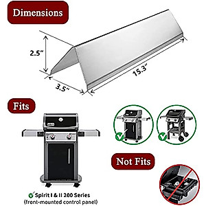 QuliMetal 304 Stainless Steel Flavorizer Bars for Weber Spirit 200 and Spirit II 200 Series Gas Grills, Spirit E210/S210/E220/S220 with Front Controls Knobs, 15.3" Heat Plates for Weber Spirit 7635