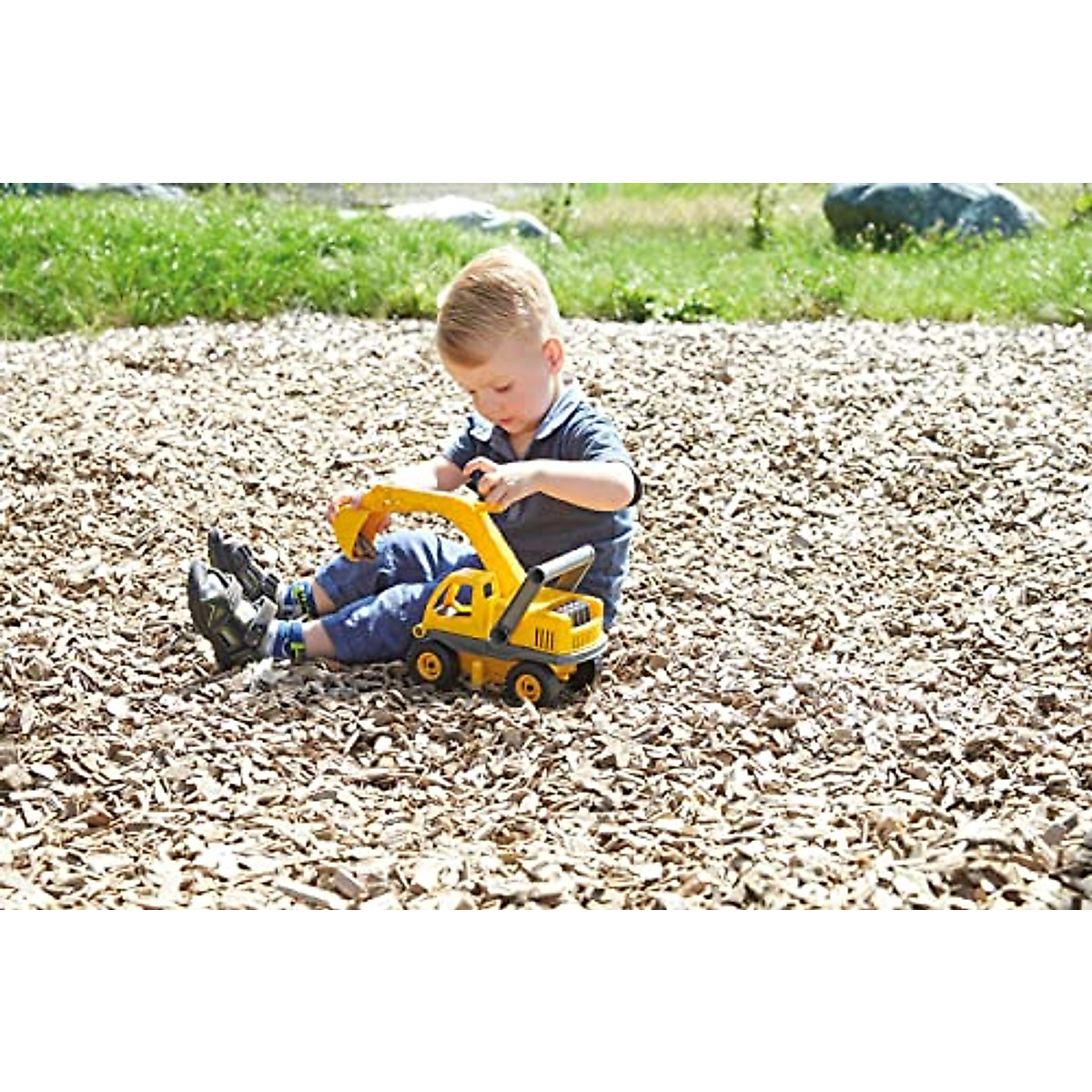 Lena Eco Active Backhoe - Durable UV-Protected Plastic & Noise-Canceling Tires, Enhances Fine Motor Skills, European Quality