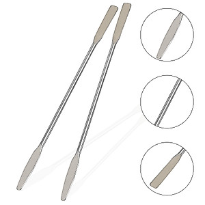 2 PCS Stainless Steel Lab Spatula, Lab Laboratory Mini Double-Ended Spatula, Lab Mini Double Ended Spatula, Micro Spatula, Semi-Micro Shovel Tapered Arrow End Flat Ends