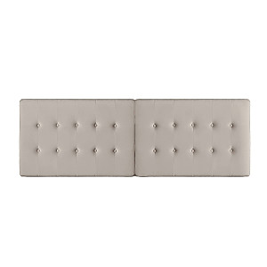 24KF Taupe Wall Mounted Tufted Button King Headboard, Soft Comfortable Velvet Padded King/CA King Size Headboard-6035-K-Taupe