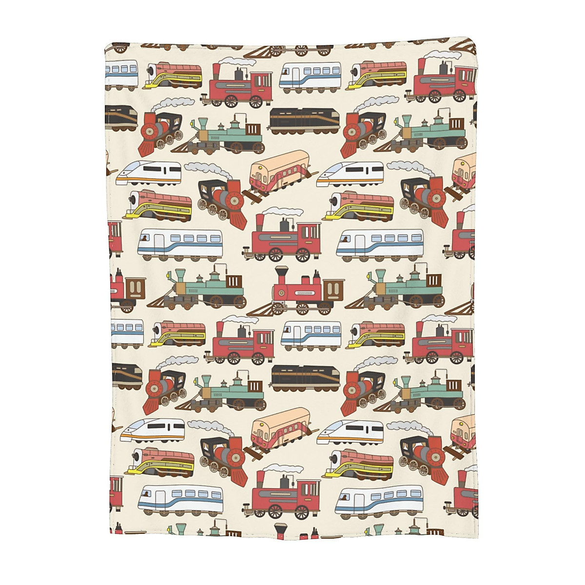 VODRM Cute Train Blanket Gifts for Kids Boys for Bed Living Room Bedding Couch Soft Lightweight Warm Cozy Funny Trains Car Throw Blankets Birthday Decor 50x60in All Seasons