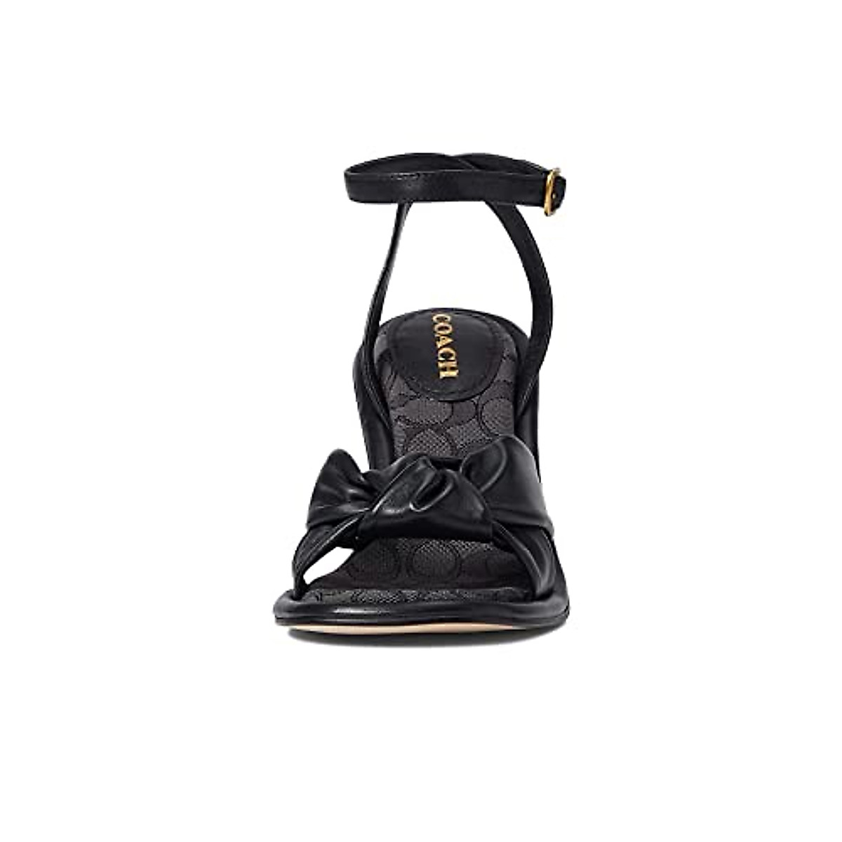 COACH Quincey Leather Sandal Black 8 B (M)