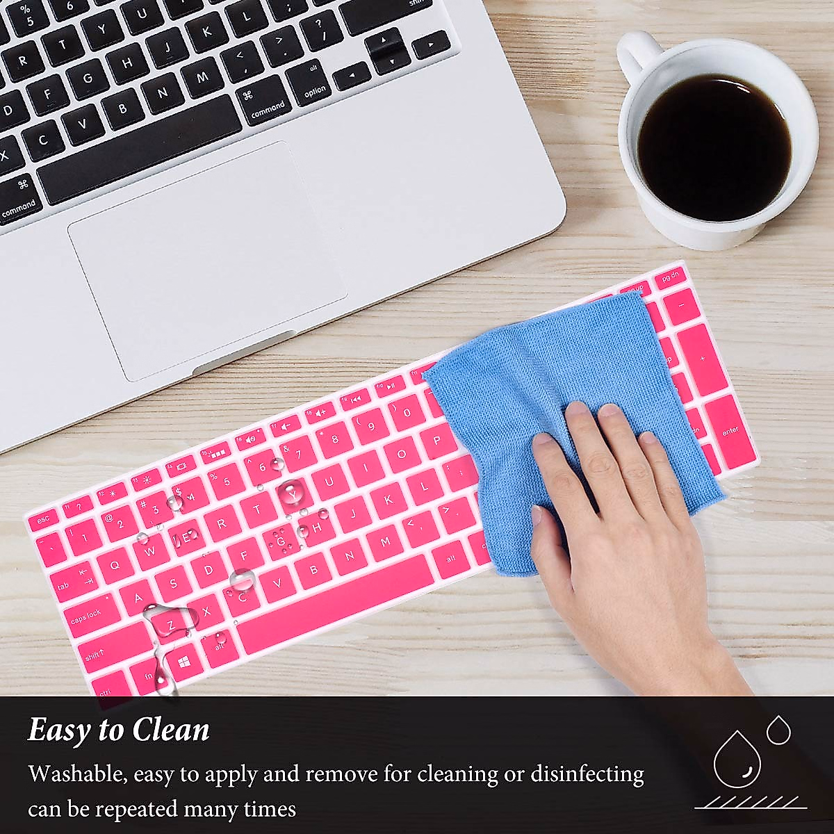 Keyboard Cover for 15.6" HP Laptop 15-DW/DY/CB/CC/CD/BW/BS/EF 15M-BQ/BP/CP 15-dy2703dx/dy2702dx/y5073dx/dy5033dx/dy2173nr/dw0083wm,HP 17.3" Laptop/HP Envy 17t 17M Touch/HP Pavilion 17 Skin-Hot Pink