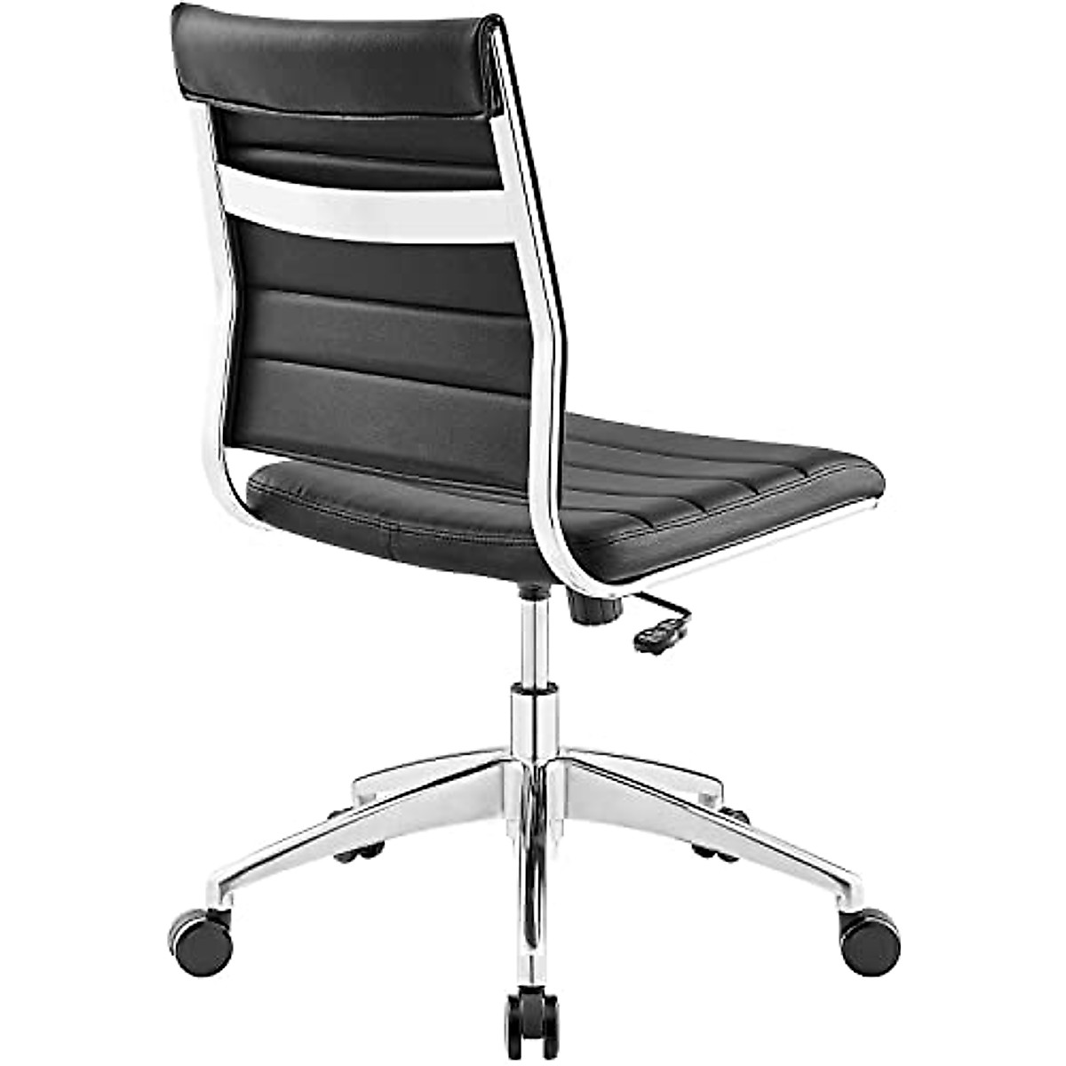 Modway Jive Ribbed Armless Mid Back Swivel Conference Chair In Black