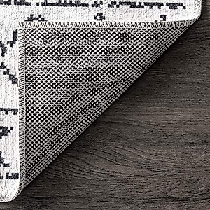 nuLOOM Noa Machine Washable Tribal Moroccan Area Rug, 5' x 8', Ivory