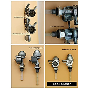 YAMAKATO Generator Petcock Fuel Tank Shut Off Valve Gas Switch 310574GS for Champion Generac 310573GS 193272GS 204743GS All Power Briggs and Stratton etc., M10X1.25mm