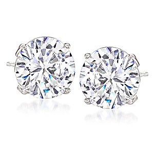 Ross-Simons 8.00 ct. t.w. CZ Stud Earrings in 14kt White Gold