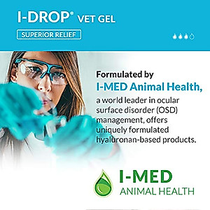I-DROP VET GEL Lubricating Eye Drops for Pets: for Moderate to Severe Dry Eyes, Superior Comfort with Fewer Applications Needed, 0.30% Hyaluronan, Preservative-free, Non-irritating, One Bottle (10 Ml)