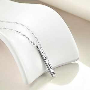 AXELUNA Sister Gifts from Sister, Sterling Silver Always My Sister Forever My Friend Bar Pendant Necklace Jewelry, Birthday Gifts for Sisters