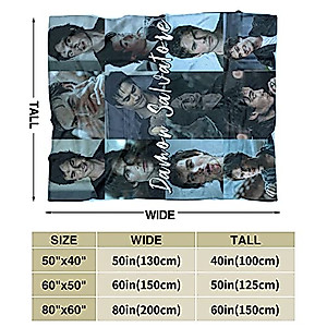Character Blanket Vampire Throw Blankets Flannel Gifts for Girlfriend Fans Followers Travel Camping Home Office Soft Cozy Plush 130x150 Black 50x60