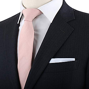 AUSCUFFLINKS Blush Pink Regular Ties Cotton Business Ties Linen Neckties | Wedding Ties for Groomsmen | Tie for Groom (REGULAR TIE)