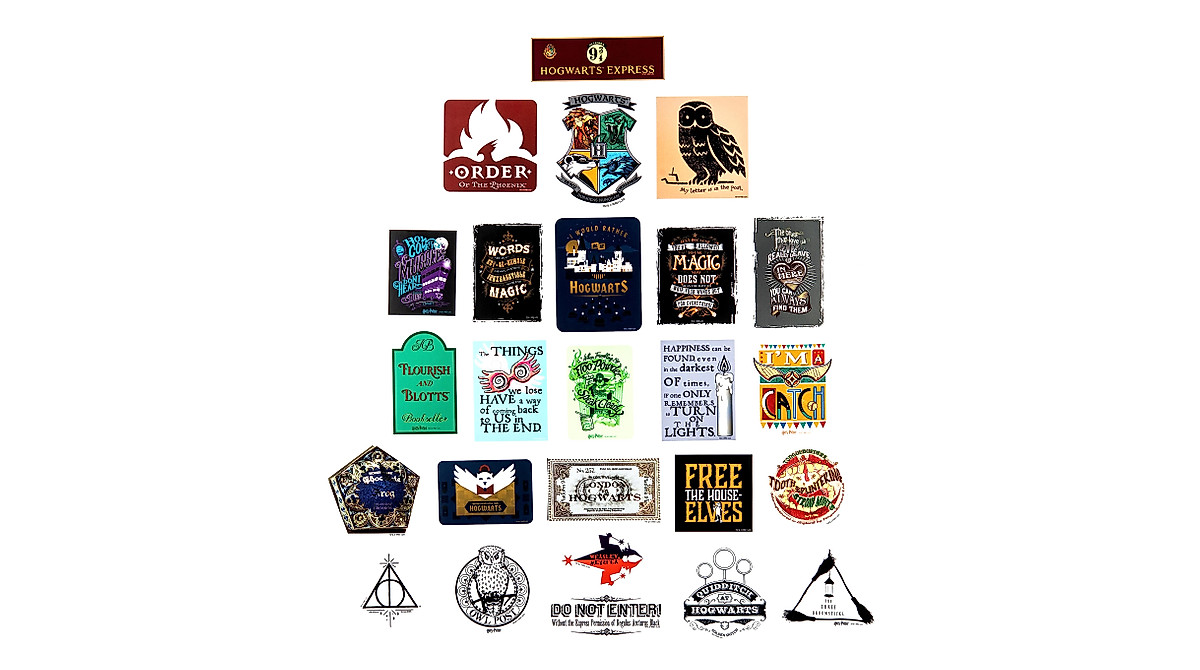 Harry Potter Vinyl Stickers Set of 60 - Waterproof Wizarding World Decor