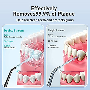 Water Dental Flosser Teeth Pick: Portable Cordless Oral Irrigator 300ML Rechargeable Travel Irrigation Cleaner IPX7 Waterproof Electric Waterflosser Traveling Flossing Machine for Teeth Cleaning