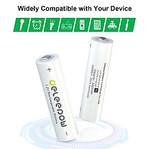 Deleepow Rechargeable AA Batteries High Capacity 3300mAh AA Battery 1.2V 8-Pack Double A Batteries with 8-Bay LCD Individual Charger