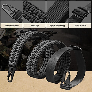 VVAAGG 2 Point QD Sling Adjustable Non-Slip Paracord Rifle Sling with QD Sling Swivels for Hunting