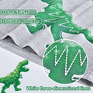 WAWSAM Dinosaur Big Cousin T-Shirt Birthday Boy Shirt for Toddler Boys of The Matching Family Short Sleeve Grey, 4-5T