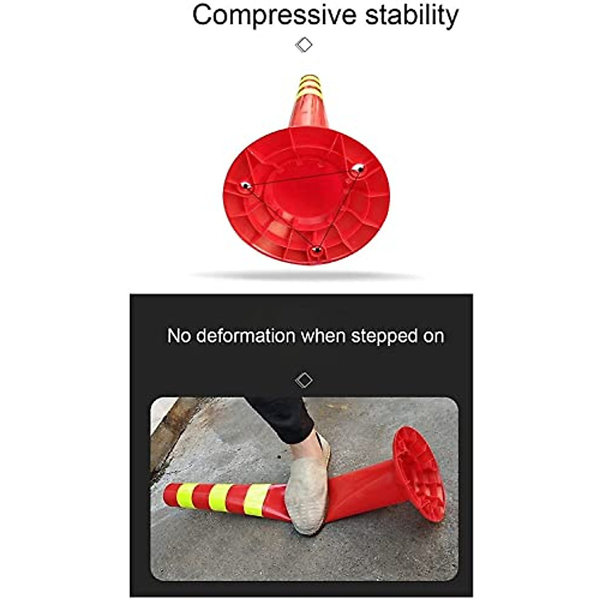 BREWIX Parking Post, Parking Barrier, for Parking Lot Car Parking Space Lock Bollard,Plastic Traffic Post for Security Driveway Parking Parking