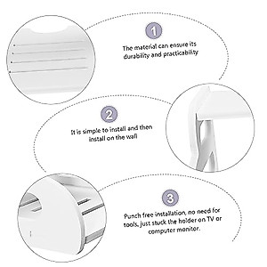 WHAMVOX 1pc Router Rack Floating Wall Mounted Shelf Home Monitor Wall Mounting Brackets Storage Holder Seasoning Bottle Storage Rack Storage Shelf Punch- Rack White Foam Board