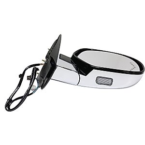 Kool Vue Driver & Passenger Side Power Heated Mirrors for Cadillac Escalade Escalade ESV 2007-2014 Power Fold With Signal Light, Memory & Puddle Lamp; Without Blind Spot Monitor Chrome