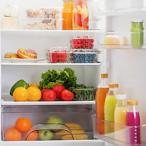 Plastic Berry Baskets (40-Pack) with Clamshell Lids 5-Inch Berry Boxes for Picking Blueberries Raspberries Strawberries Cherry Tomatoes