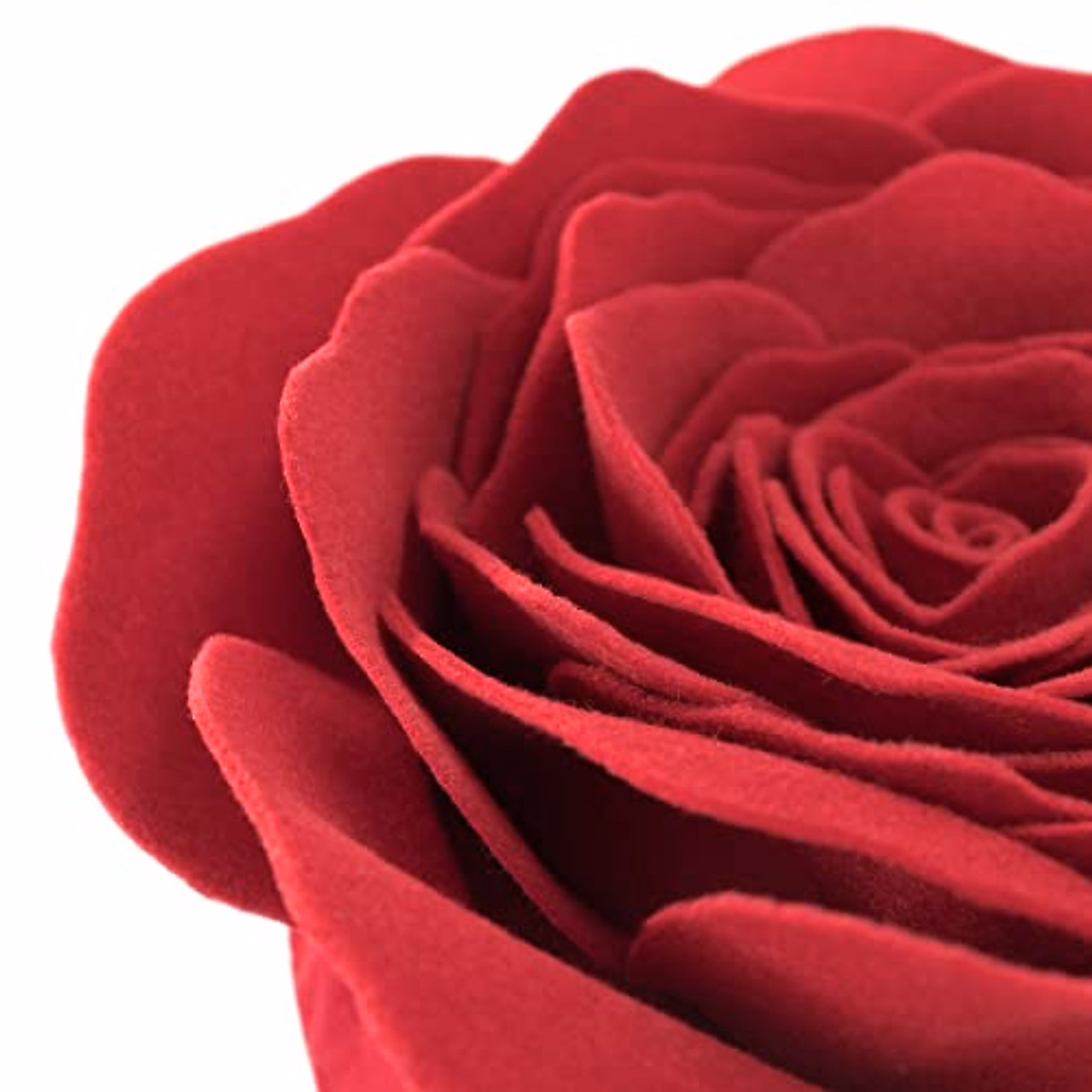 JWH 3D Flower Throw Pillow Cover Aesthetic Decorative Rose Floral Accent Pillow Case Round Cushion Handmade Pillowcase Couch Bed Living Room Chair Bedroom with Insert 14 Inch Red